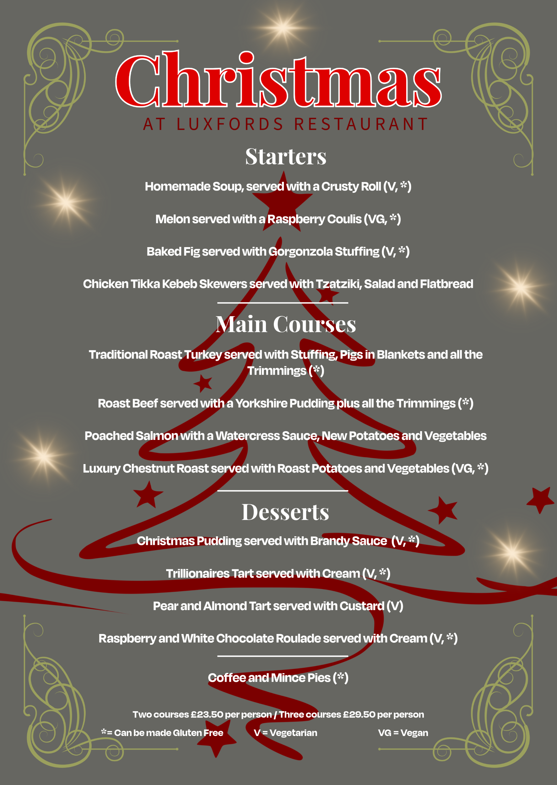 Christmas Lunches at Luxfords Restaurant - Civic Centre Uckfield ...